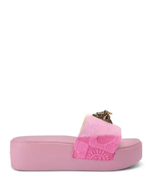 Kurt Geiger Meena Eagle Platform Slides - Pink