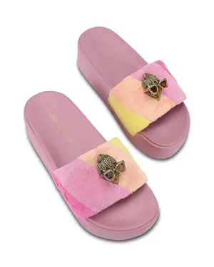 Kurt Geiger Meena Eagle Platform Slides - Pink