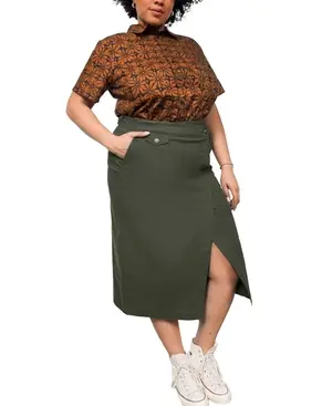 WILDFANG Cotton Twill Utility Wrap Skirt