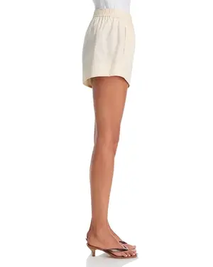Aqua Poplin Elasticized Shorts
