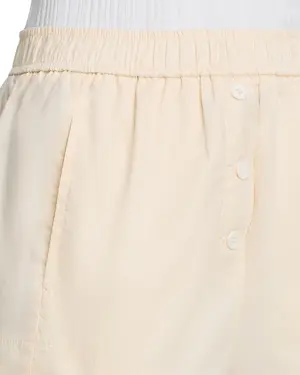 Aqua Poplin Elasticized Shorts