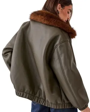 Nasty Gal Bomber Jacket With Faux Fur Collar