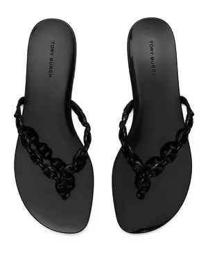 Tory Burch Gemini Link Jelly Sandals - Black