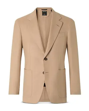 Zegna Oasi Lino Blue Flower Jacket - Beige