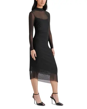 Steve Madden Blare" Long Sleeve Mesh Dress
