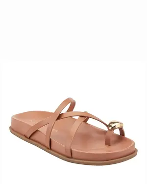 MARC FISHER LTD. Braidey Toe Ring Sandals - Medium Natural