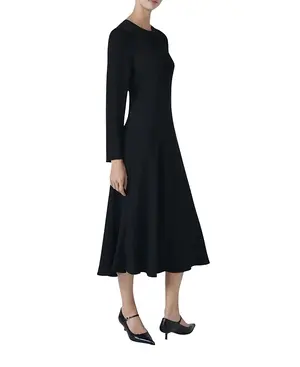 GHOST LONDON Cora Crepe Tie Front Midi Dress - Black