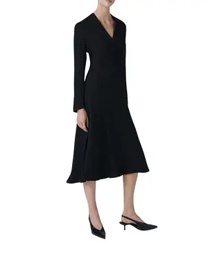GHOST LONDON Cecelia Crepe Midi Dress - Black