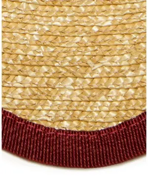 La DoubleJ Straw Cloud Placemats Set Of 2, 16 - Solid Bordeaux