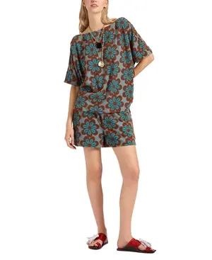 La DoubleJ Printed Meditation Tee - Caper Rust