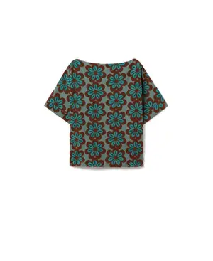 La DoubleJ Printed Meditation Tee - Caper Rust
