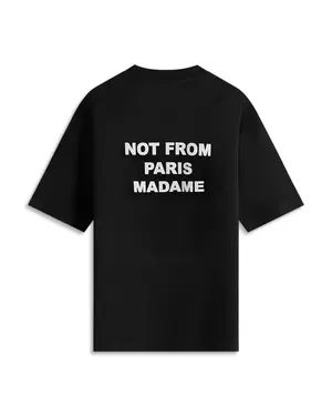 Drole De Monsieur Not From Paris Slogan T-shirt - Black