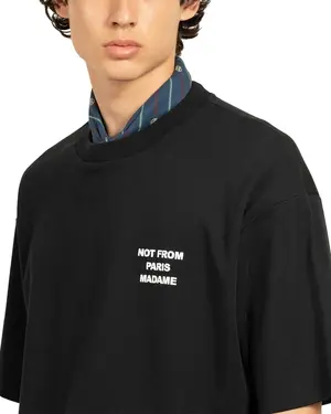 Drole De Monsieur Not From Paris Slogan T-shirt - Black