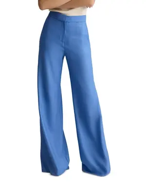 St. John Wide Leg Suiting Pants - Periwinkle