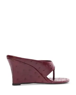 BLACK SUEDE STUDIO Mac 70 Thong Wedge Sandals - Ruby