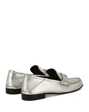 Versace Leather Loafers - Silver Versace
