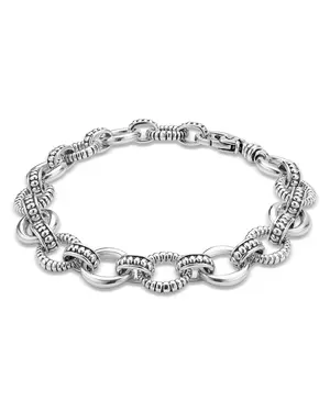 Lagos Signature Caviar Oval Fluted Small Link Bracelet