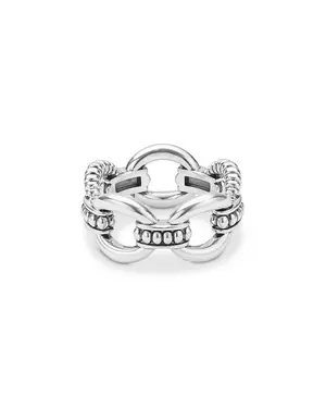 Lagos Sterling Signature Caviar Bead Link Band
