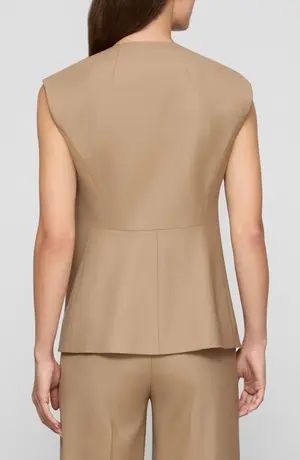Lafayette 148 New York Tropical Wool Blend Double-breasted Vest