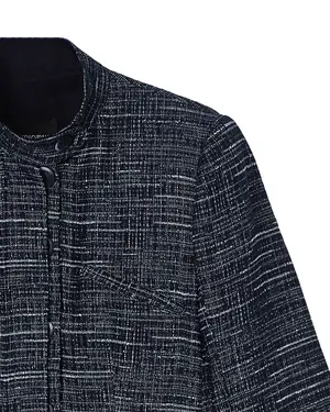 Emporio Armani Stand Collar Curved Hem Jacket - Denim