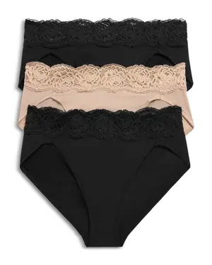 SKARLETT BLUE Divine French Cut Brief, Pack Of 3 - Black/black/navy