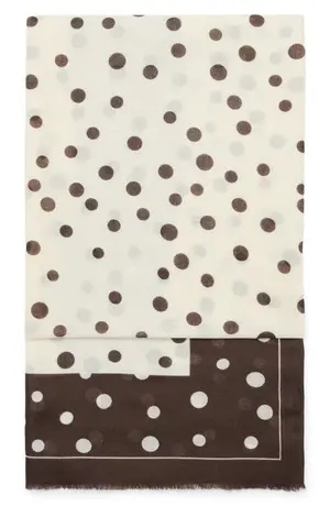 Mango Eyelash Fringe Print Scarf - Chocolate