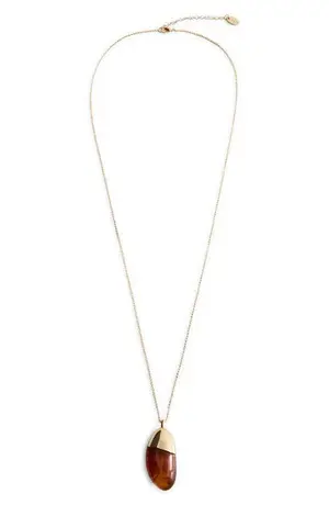 Mango Resin Pendant Necklace - Gold