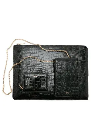 Mango Croc Embossed Laptop Case