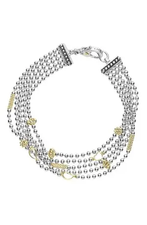 Lagos Caviar Icon Multistrand Charm Bracelet - Silver/gold