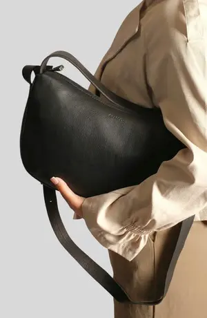 ECOTORIE Peggy Leather Shoulder Bag - Black