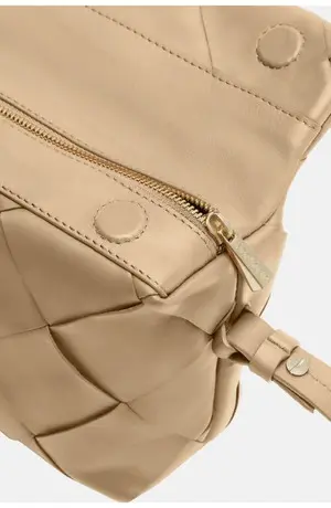 Écotorie Maude Woven Leather Crossbody Bag - Oatmeal