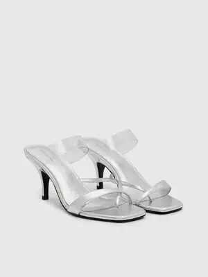 REFORMATION Genine Heeled Sandal - Silver
