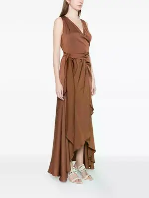 NOUVELLE SILK95FIVE Shangri La Draped V-neck Dress