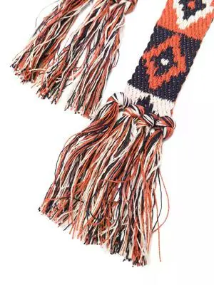 PIERRE-LOUIS MASCIA Patterned Belt With Tassel Detail