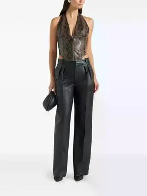 Manière De Voir Sloane Python-print Halterneck Corset Top