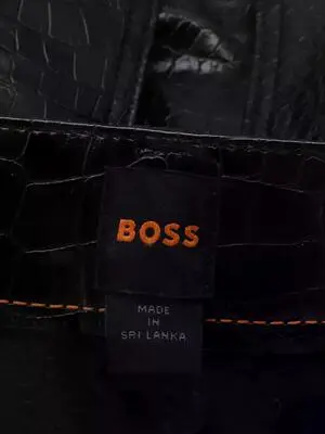 BOSS Croc-embossed Straight-leg Trousers