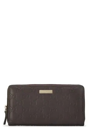 Gucci Ssima Zip Around Wallet - Brown