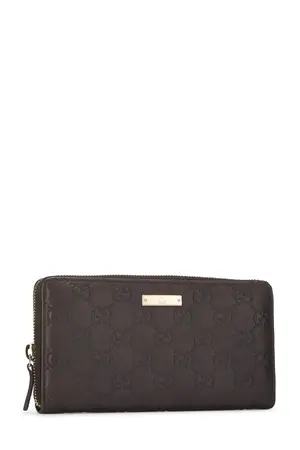 Gucci Ssima Zip Around Wallet - Brown