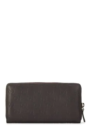 Gucci Ssima Zip Around Wallet - Brown
