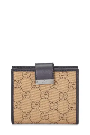 Gucci Gg Canvas Compact Wallet - Brown