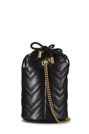 Gucci Leather Gg Marmont Bucket Bag