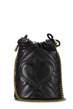 Gucci Leather Gg Marmont Bucket Bag