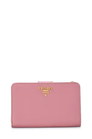 Prada Vitello Move Zip Around Wallet - Pink