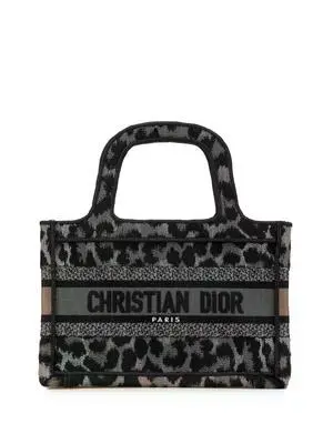Dior 2021 Mizza Mini Embroidered Leopard Book Tote Handbag