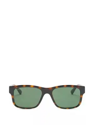 Gucci Tortoiseshell-effect Rectangle-frame Sunglasses - Brown