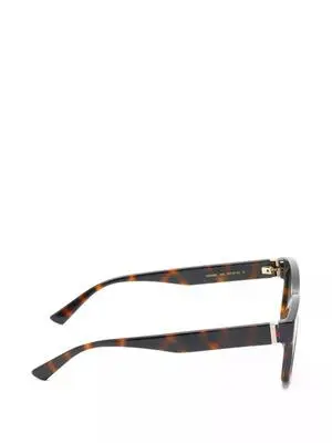 Gucci Tortoiseshell-effect Rectangle-frame Sunglasses - Brown