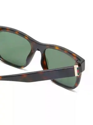 Gucci Tortoiseshell-effect Rectangle-frame Sunglasses - Brown