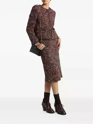 Etro Tweed Construction Jacket - Red