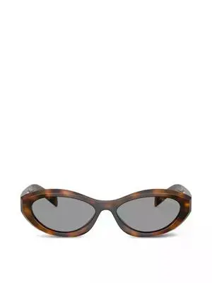 Prada Oval-frame Sunglasses - Brown