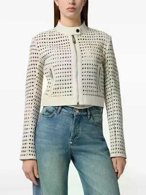 Philipp Plein Leather Weaved Jacket